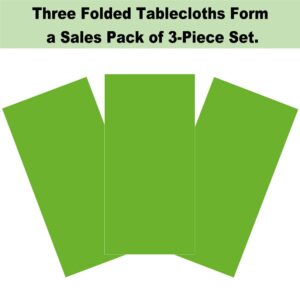 Plastic Lime Green Tablecloths 3 Pack Emerald Green Disposable Table Covers 54" x 108" Sage Green Table Cloths for Jungle Safari Dino Parties Birthdays Weddings, Fits 6 to 8 Foot Rectangle Tables