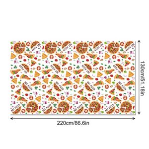 2 Pieces Pizza Party Tablecloth Pizza Theme Table Cover Pizza Birthday Party Decorations Pizza Party Birthday Table Cover Disposable Plastic Table Cover for Pizza Theme Party Supplies,54x87In