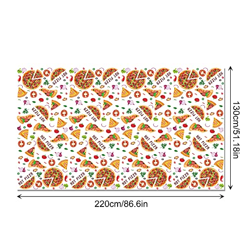 2 Pieces Pizza Party Tablecloth Pizza Theme Table Cover Pizza Birthday Party Decorations Pizza Party Birthday Table Cover Disposable Plastic Table Cover for Pizza Theme Party Supplies,54x87In