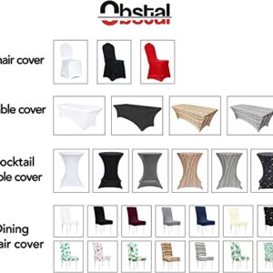 Obstal 6ft Stretch Black Spandex Table Cloth for Standard Folding Tables - 2 Pack Universal Rectangular Fitted Tablecloth Protector for Wedding, Trade Show, Vendor Stand