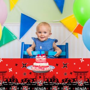 3 Pieces Ninja Tablecloths Ninja Party Decorations Disposable Ninja Warrior Table Covers Ninja Birthday Party Supplies Ninja Table Decorations for Boys Ninja Warrior Themed Birthday 51.2 x 86.6 Inches