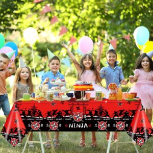 3 Pieces Ninja Tablecloths Ninja Party Decorations Disposable Ninja Warrior Table Covers Ninja Birthday Party Supplies Ninja Table Decorations for Boys Ninja Warrior Themed Birthday 51.2 x 86.6 Inches