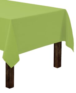 gee di moda rectangle tablecloth - 60 x 84 inch apple green table cloth for 5 foot rectangle table - heavy duty washable fabric - for 5 ft buffet table, holiday party, dinner, wedding & baby shower