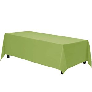 Gee Di Moda Rectangle Tablecloth - 90 x 132 Inch Apple Green Table Cloth for 6 Foot Table with Floor-Length Drop - Heavy Duty Washable Fabric - 6 Ft Buffet Table, Holiday Party, Wedding & Baby Shower