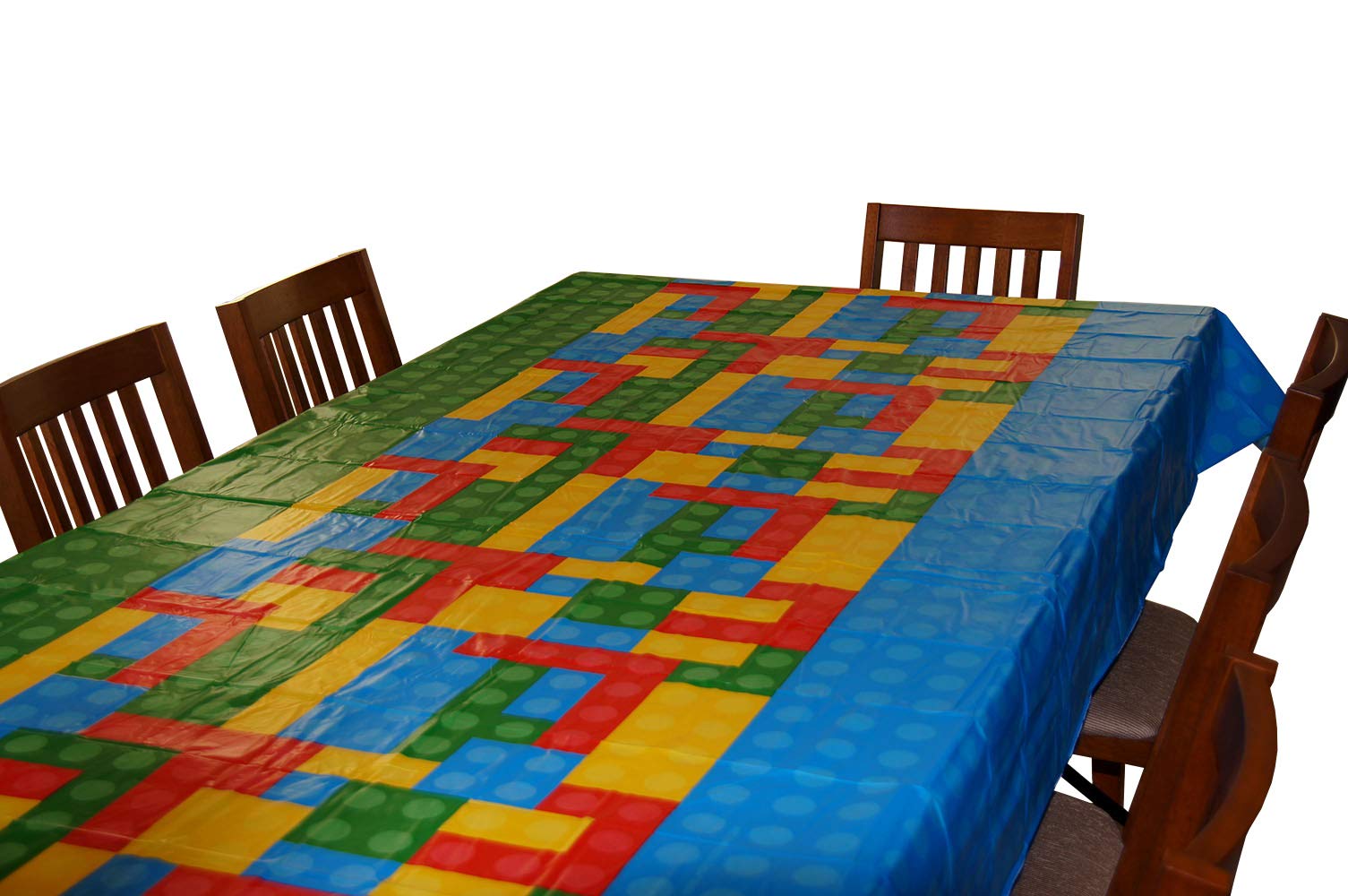 Party Ninja Extra Large Brick-Style Birthday Party Tablecloth (108" x 54") - Indoor or Outdoor Use - Disposable Brick Party Theme Table Cover - Birthday Party Supplies Made from Recycled Materials