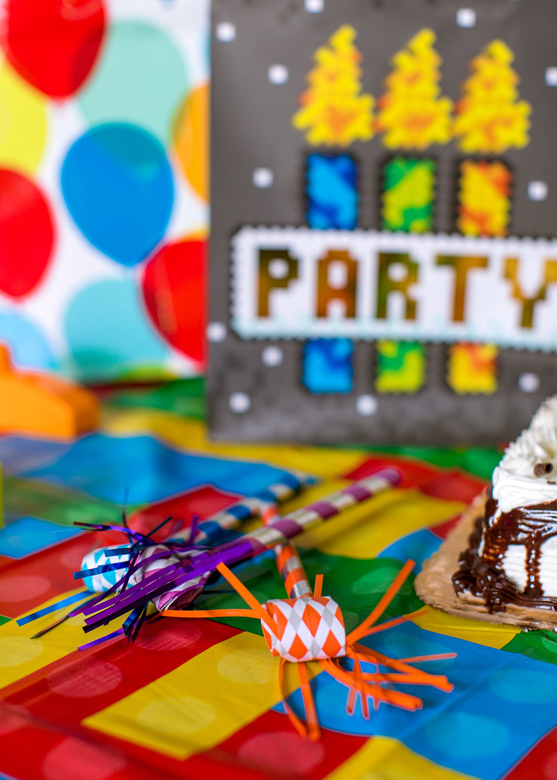 Party Ninja Extra Large Brick-Style Birthday Party Tablecloth (108" x 54") - Indoor or Outdoor Use - Disposable Brick Party Theme Table Cover - Birthday Party Supplies Made from Recycled Materials