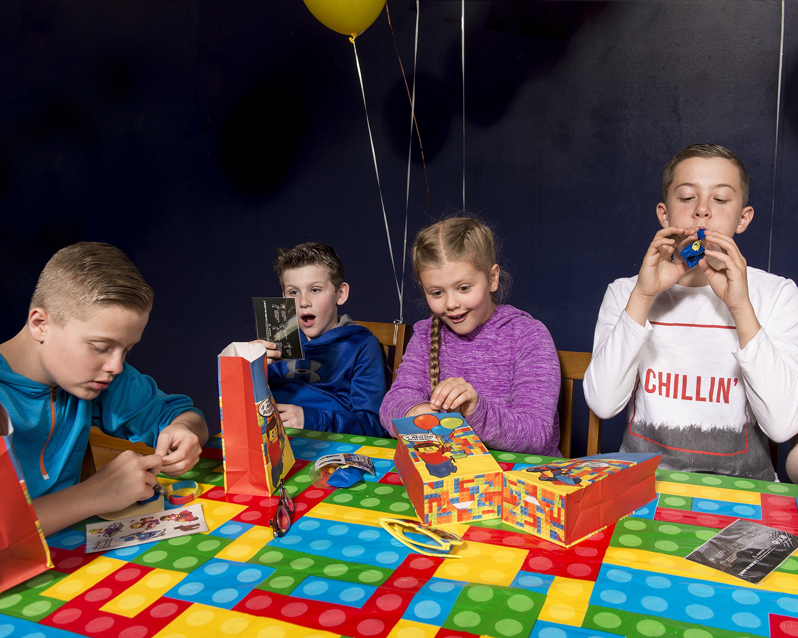 Party Ninja Extra Large Brick-Style Birthday Party Tablecloth (108" x 54") - Indoor or Outdoor Use - Disposable Brick Party Theme Table Cover - Birthday Party Supplies Made from Recycled Materials