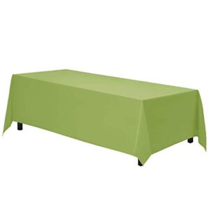 gee di moda rectangle tablecloth - 70 x 120 inch apple green table cloth for 6 or 8 foot rectangle table - heavy duty washable fabric - for buffet table, holiday party, dinner, wedding & baby shower