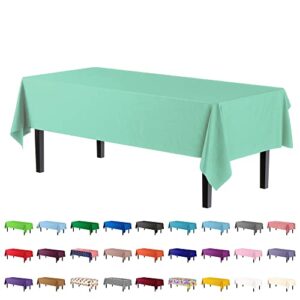 exquisite 6-pack premium plastic tablecloth 54in. x 108in. rectangle plastic table cover - mint