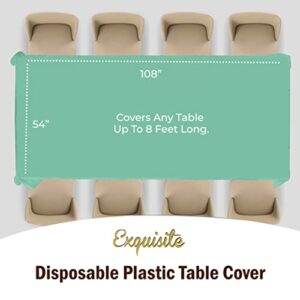 Exquisite 6-Pack Premium Plastic Tablecloth 54in. x 108in. Rectangle Plastic Table cover - Mint