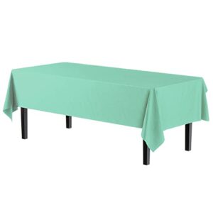 Exquisite 6-Pack Premium Plastic Tablecloth 54in. x 108in. Rectangle Plastic Table cover - Mint