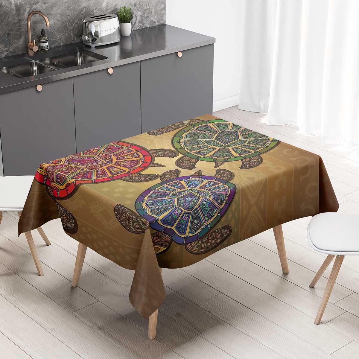 Turtle Manteles De Mesa De Tela para Fiestas Multicolorsmall Table Cover Dust-Proof Wrinkle Resistant 60 X 84 Inch