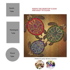 Turtle Manteles De Mesa De Tela para Fiestas Multicolorsmall Table Cover Dust-Proof Wrinkle Resistant 60 X 84 Inch