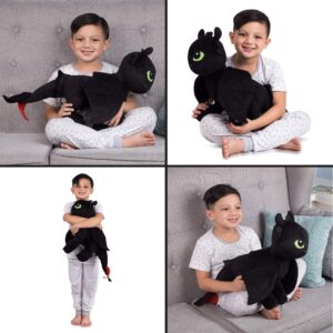 Franco Kids Bedding Super Soft Plush Cuddle Pillow Buddy, One Size, How To Train Your Dragon Toothless, Black