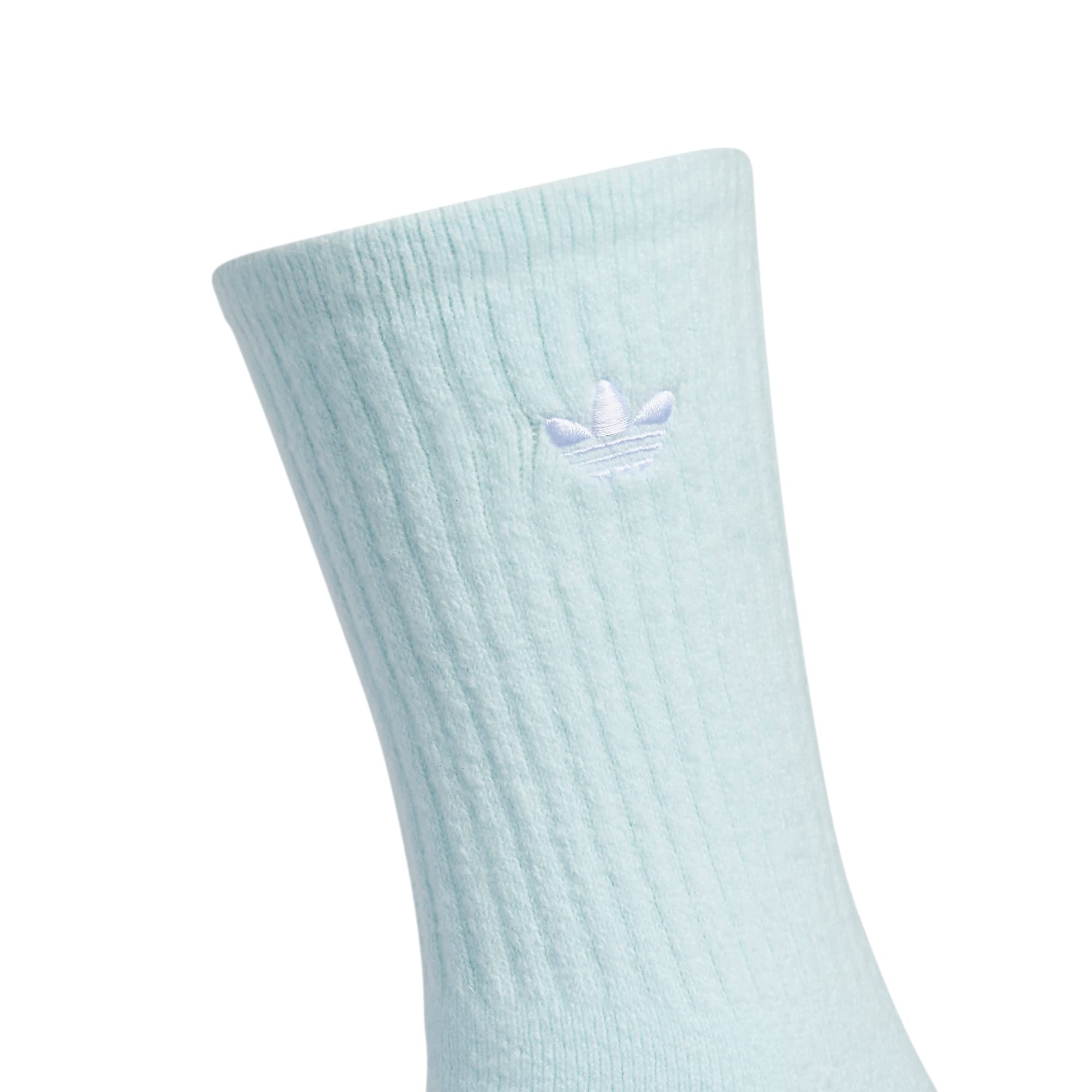 adidas Originals Women's Super Soft Cushy Comfort Cozy Socks (3-Pair), Almost Blue/White/Clear Onix Grey, Medium