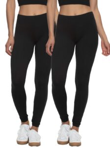 felina velvety super soft lightweight style 2801 leggings 2-pack - for women - yoga pants, workout clothes (black, 3x)