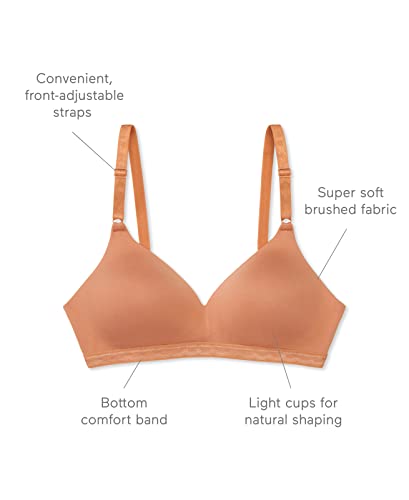 Warner's Women's Cloud 9 Super Soft Wireless Lightly Lined Comfort Bra 1269, Toasted Almond, 36B