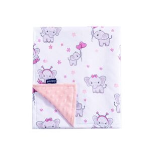 qsteheml baby blanket for boys girls super soft blanket,fluffy warm lightweight baby receiving blankets,double layer with dotted backing for toddler nursery (elephant, 50 * 60inch)