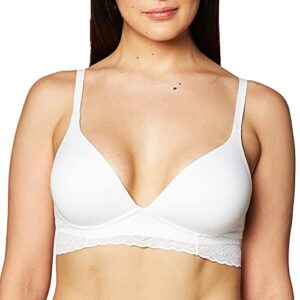 warner's women's cloud 9 super soft wireless lightly lined comfort bra ro5691a, white, 34b