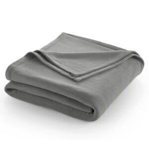 Martex Supersoft Fleece Blanket Queen Size - Fleece Bed Blanket – All-Season Warm Lightweight Anti-Static Throw Blanket - Blanket For Couch & Sofa (90 x 90 Inches, Grey)