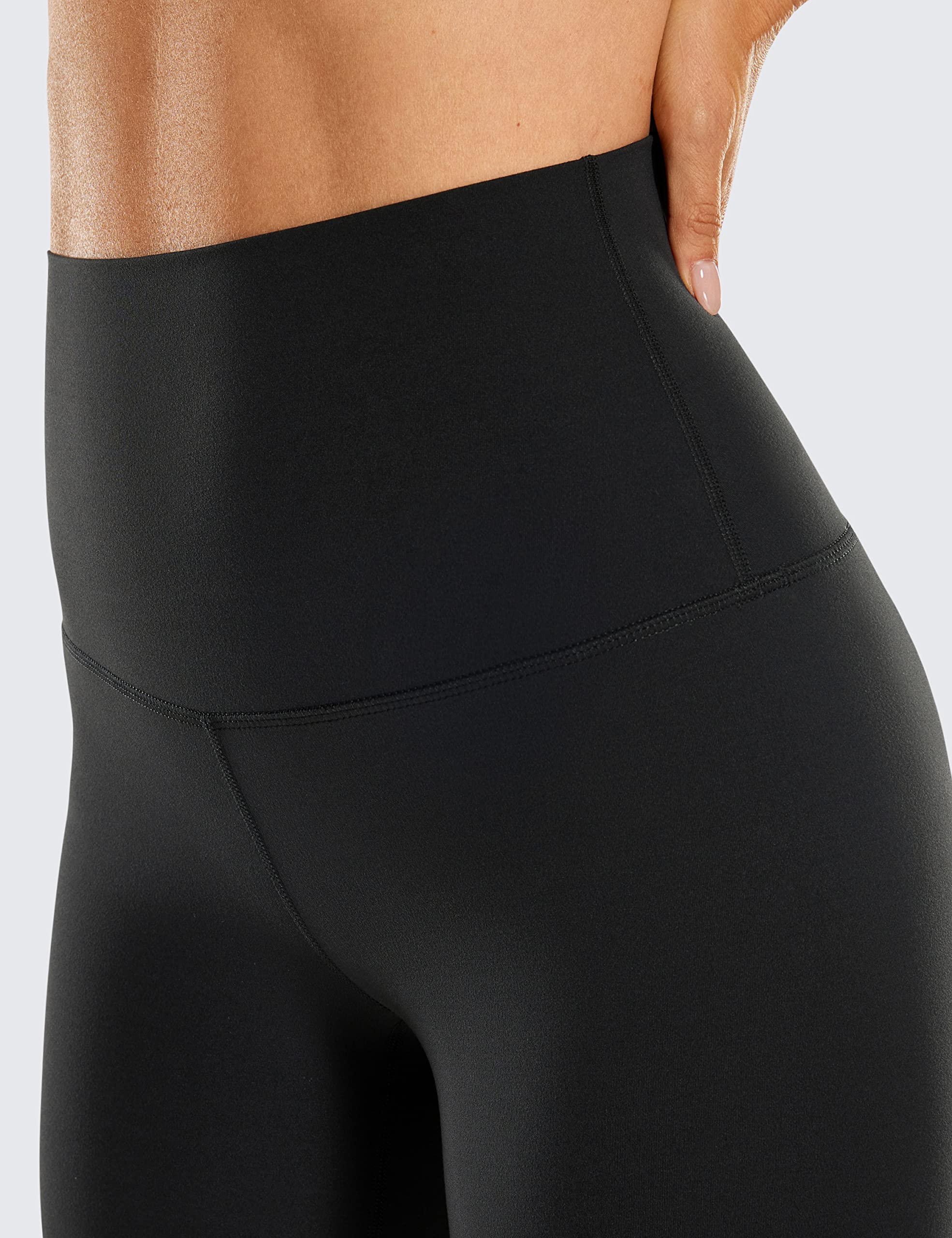 CRZ YOGA Super High Waisted Butterluxe Womens Biker Shorts 6 Inches - Buttery Soft Workout Yoga Shorts Over Belly Black Medium