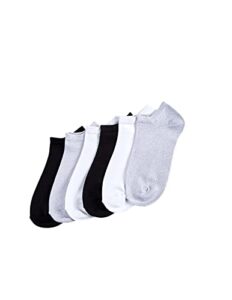 hue women's supersoft no-show liner socks 6 pair pack, assorted sockshosiery, -chrome, one size