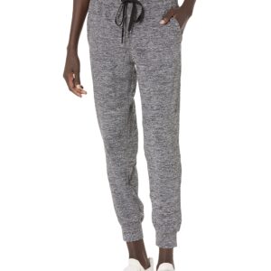 Amazon Essentials Women's Brushed Tech Stretch Jogger Pant (Available in Plus Size), Dark Grey Space Dye, Medium