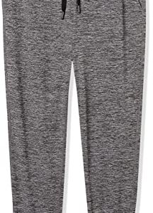 Amazon Essentials Women's Brushed Tech Stretch Jogger Pant (Available in Plus Size), Dark Grey Space Dye, Medium