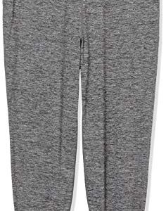 Amazon Essentials Women's Brushed Tech Stretch Jogger Pant (Available in Plus Size), Dark Grey Space Dye, Medium