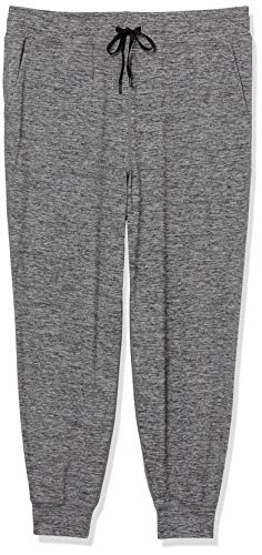 Amazon Essentials Women's Brushed Tech Stretch Jogger Pant (Available in Plus Size), Dark Grey Space Dye, Medium