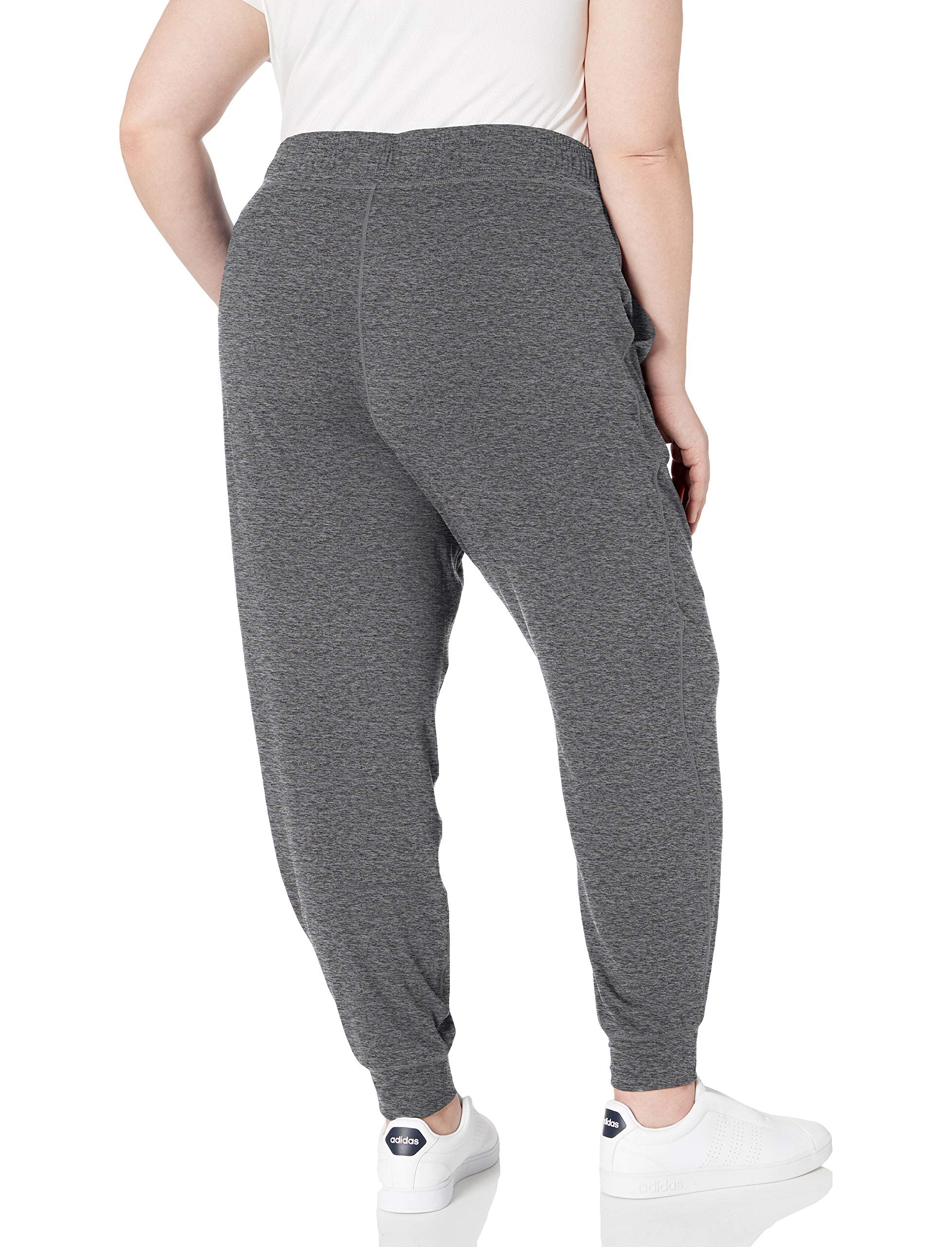 Amazon Essentials Women's Brushed Tech Stretch Jogger Pant (Available in Plus Size), Dark Grey Space Dye, Medium