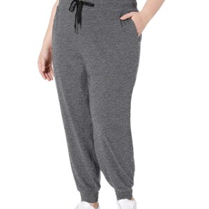 Amazon Essentials Women's Brushed Tech Stretch Jogger Pant (Available in Plus Size), Dark Grey Space Dye, Medium