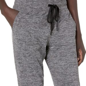 Amazon Essentials Women's Brushed Tech Stretch Jogger Pant (Available in Plus Size), Dark Grey Space Dye, Medium