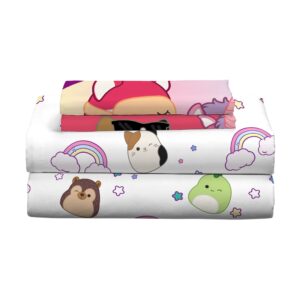 Franco Squishmallows Bedding Super Soft Microfiber Sheet Set,4 pcs, Full