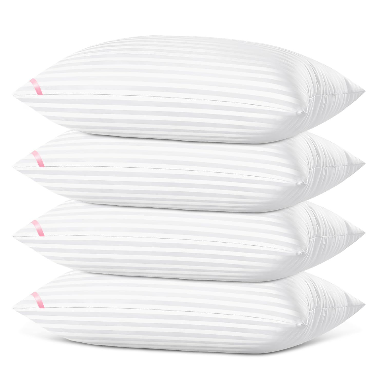 EIUE Bed Pillows for Sleeping 4 Pack Queen Size，Pillows for Side and Back Sleepers,Super Soft Down Alternative Microfiber Filled Pillows,20 x 30 Inches