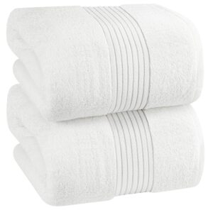 utopia towels - premium jumbo bath sheet 2 pack - 100% cotton highly absorbent and quick dry extra large bath towel - super soft hotel quality towel (35 x 70 inches, white)