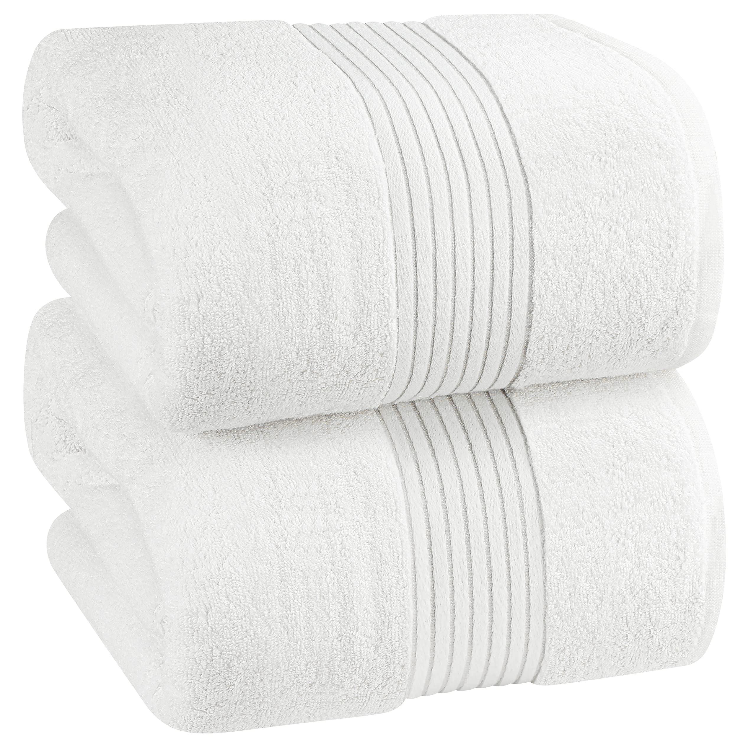 Utopia Towels - Premium Jumbo Bath Sheet 2 Pack - 100% Cotton Highly Absorbent and Quick Dry Extra Large Bath Towel - Super Soft Hotel Quality Towel (35 x 70 Inches, White)