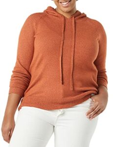 amazon essentials women's soft touch hooded pullover sweater, caramel, large