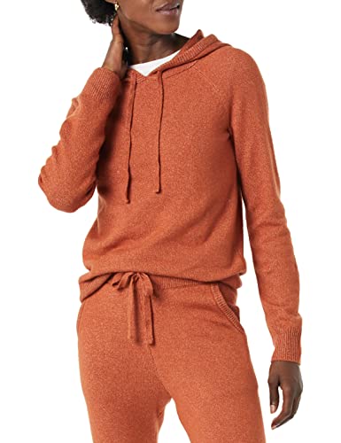 Amazon Essentials Women's Soft Touch Hooded Pullover Sweater, Caramel, Large