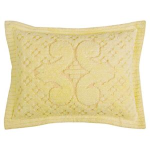 better trends ashton collection is super soft and light weight in medallion design 100 pecent cotton tufted unique luxurious machine washable tumble dry, standard sham, yellow