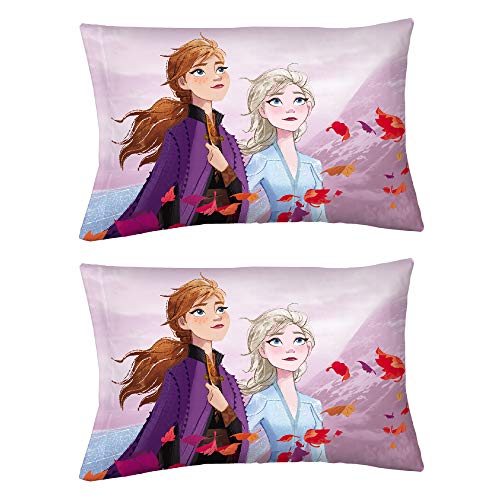 Franco Kids Bedding Set of 2 Super Soft Microfiber Reversible Pillowcase, 20 in x 30 in, Disney Frozen 2