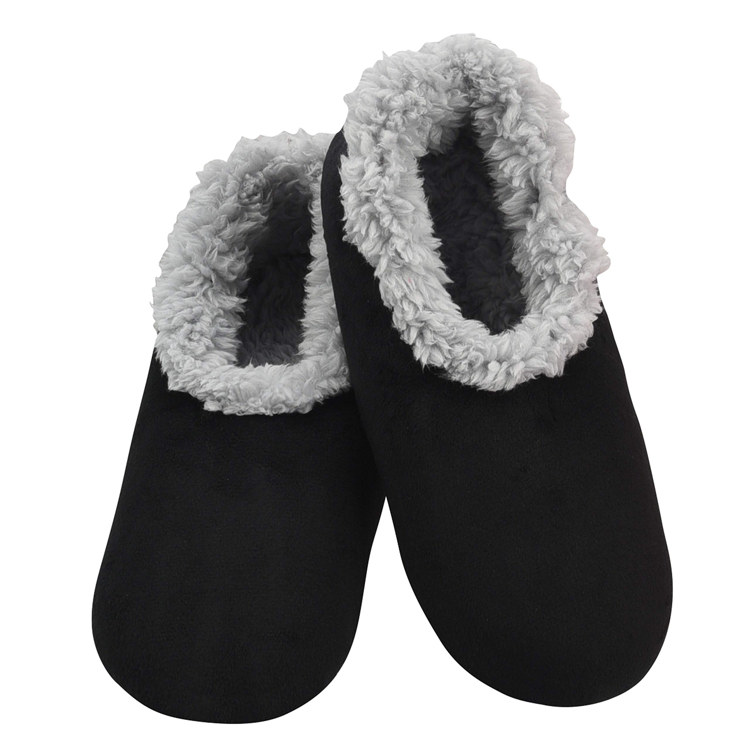 Snoozies Slippers for Women - House Slippers for Women - Super Soft Plush - Black - X-Large