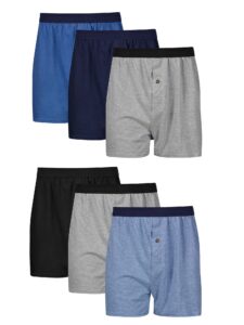 hanes men's jersey boxers 6-pack, soft knit boxers, moisture-wicking jersey boxers, 6-pack (colors may vary)