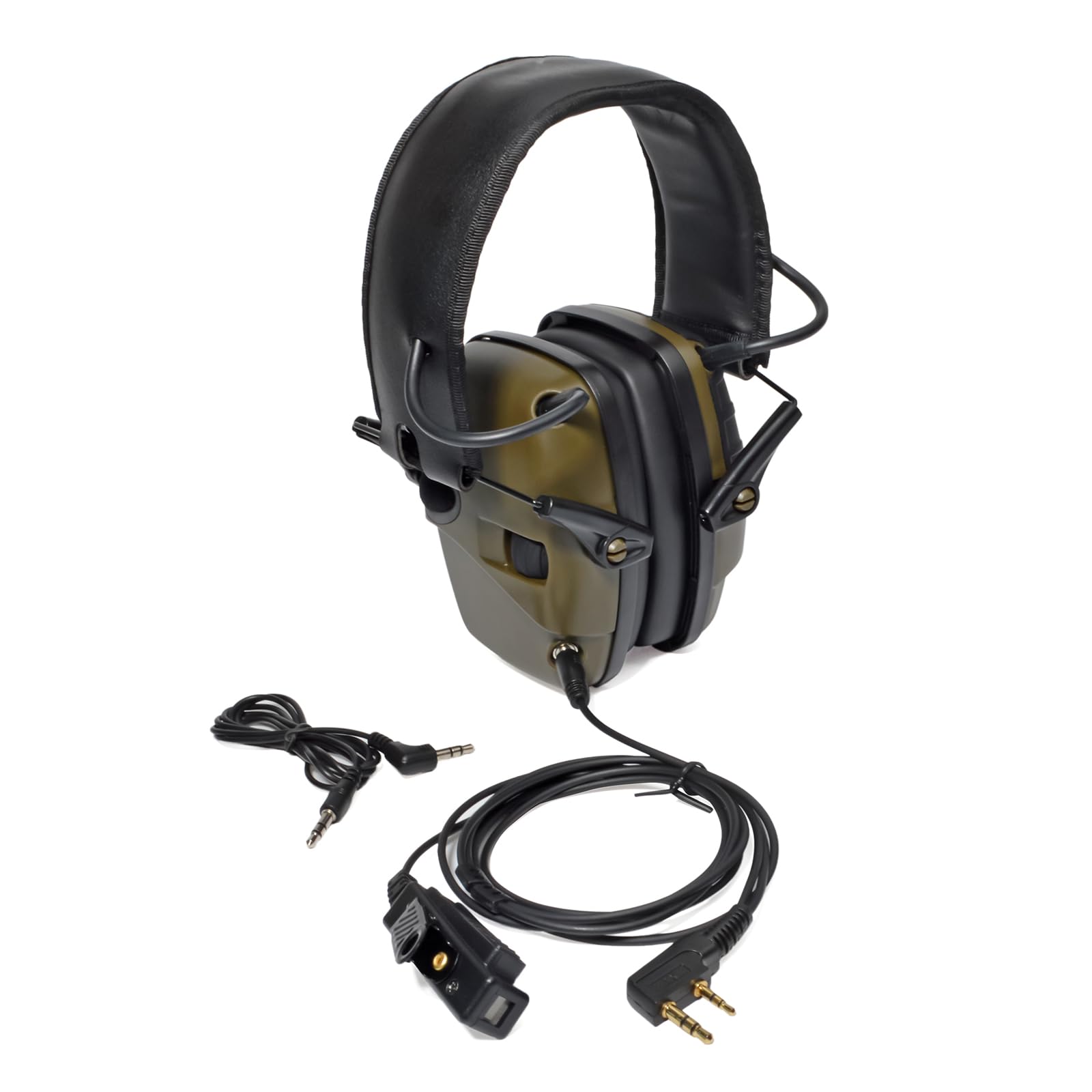 HYSHIKRA Sound Amplification Electronic Shooting Earmuff with PTT for Baofeng BF-888S UV5R Retevis RT22 RT27 RT15 RT19 Kenwood Two Way Radio