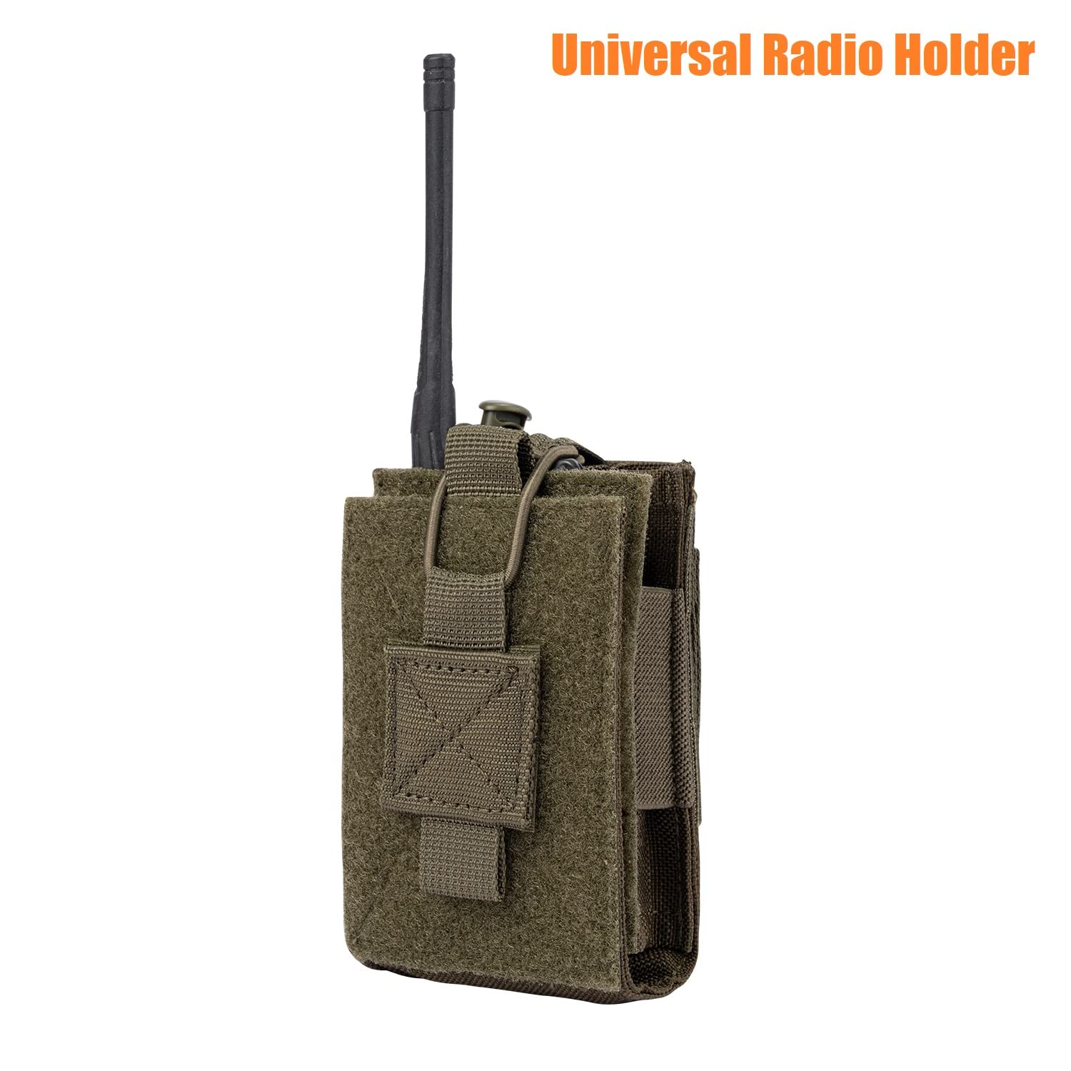 Dotacty Adjustable Radio Pouch MOLLE Radio Holder for Tactical Duty Belt Two Ways Radio Holster Walkie Talkies Case Mag Carrier 5.56mm 7.62mm Magazine Nylon Carry Bag for Police Security Rescue RG