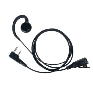 klykon c shape swivel earpiece headset mic ptt compatible with baofeng uv-5r bf-888s bf-f8hp bf-f9 uv-82 uv-82hp uv-82c kenwood walkie talkies two way radio 2 pin