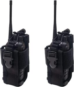 sarcia radio holster,molle radio pouch military heavy duty radios holster bag for two ways walkie talkie compatible with motorola baofeng kenwood,2pack