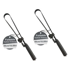 2 packs baofeng uv-5r folding tactical antenna for gmrs two way radio 48cm/18.8inch dual band vhf uhf sma-female long range portable compatible with bf-f8hp uv-82hp dm-1701(2packs)