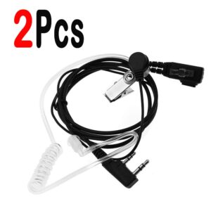 BAOFENG 2 Pin PTT Mic Covert Acoustic Tube Earpiece Headset for Kenwood PUXING UV-5R UV-5RA 888S 2 Way Radio(2 Pack)