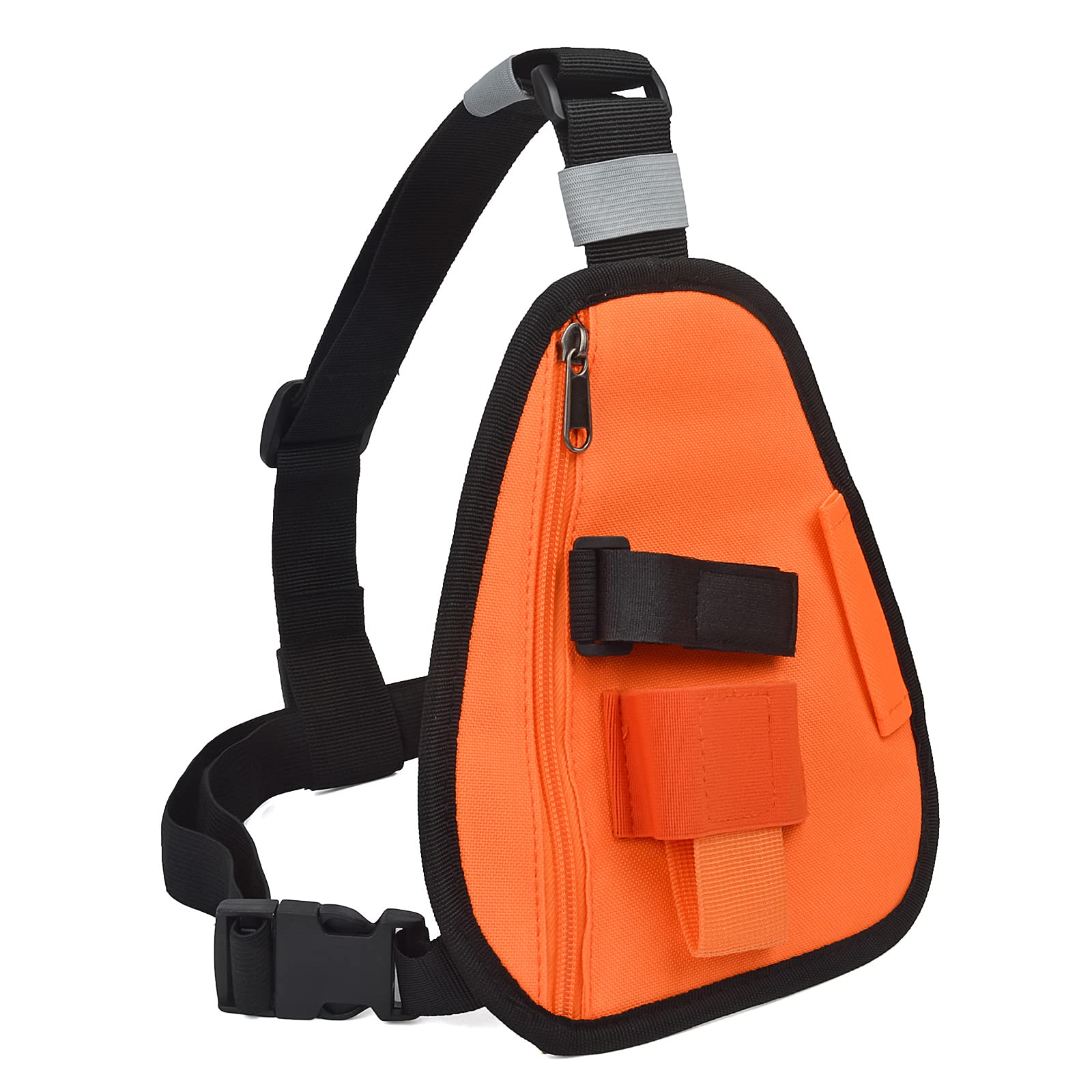 HYS Radio Chest Harness, Adjustable Shoulder Strap with an Adjustable Single Radio Pouch for Motorola Wonxun Kenwood baofeng Icom 2-way Radio (Orange, Large)